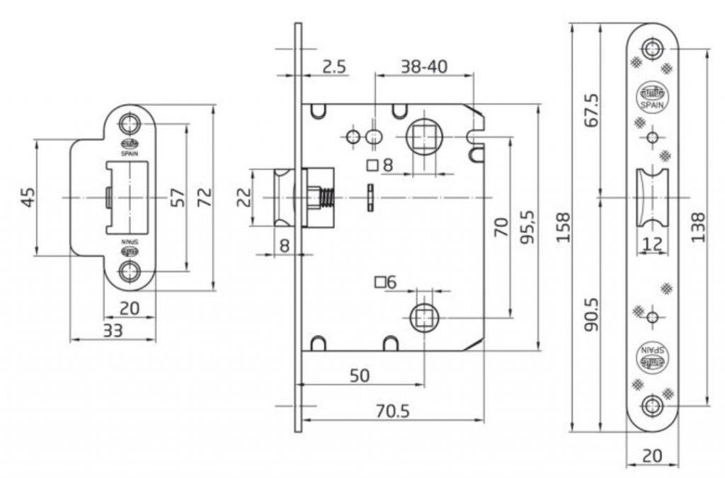 Picaporte Unificado Amig Caja Grande - Maderas San Pascual, S.L.
